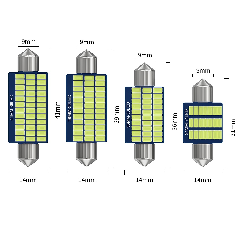 Festoon 31 มม.36 มม.39 มม.41 มม.คุณภาพสูง Super Bright หลอดไฟ LED C5W C10W ป้ายทะเบียนรถภายใน ...