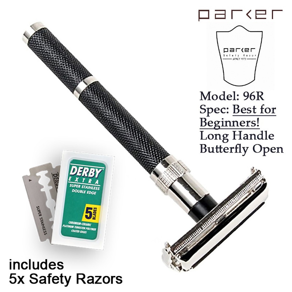 Parker 96R - Long Handle Butterfly Open Double Edge Safety Razor ...