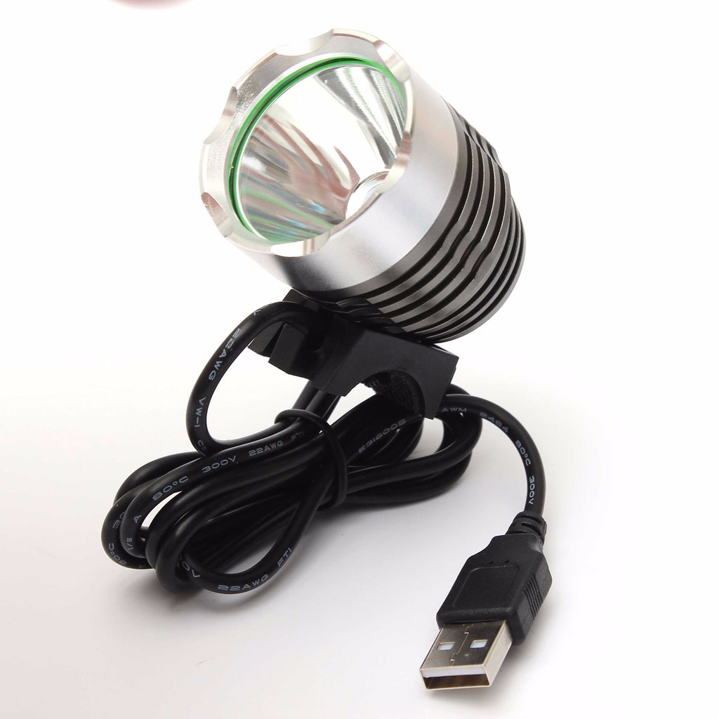 ไฟจักรยาน-LED USB cree 1200 lumen (สีดำ/สีเทา) | Shopee Thailand
