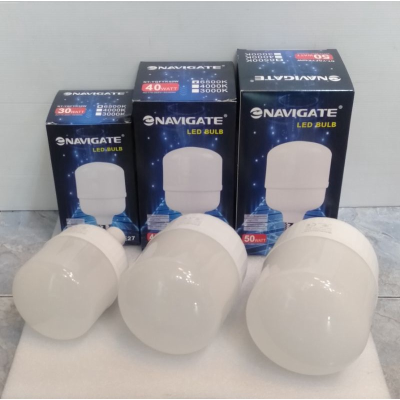 K หลอดไฟ LED (navigate) AC220v-E27 50w/40w/30w แสงขาว (6500k) | Shopee ...
