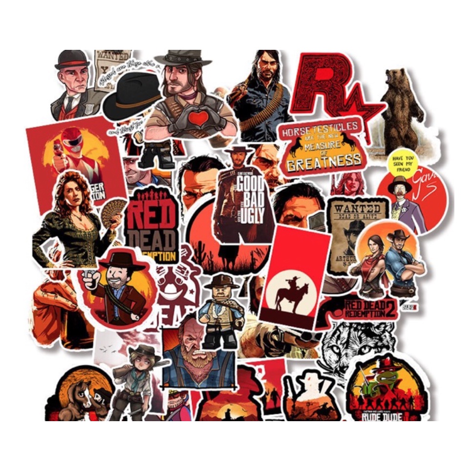 50 ชิ้น RED DEAD REDEMPTION 2 ไวนิล Decal graffiti STICKERS ระเบิด ...
