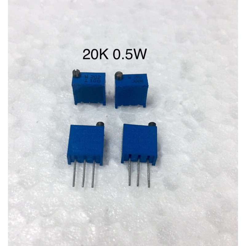 10ชิ้น Trimpot 20K (203) +-10% 0.5W 25 Turns 20กิโลโอห์ม 0.5 วัตต์ ค่า ...