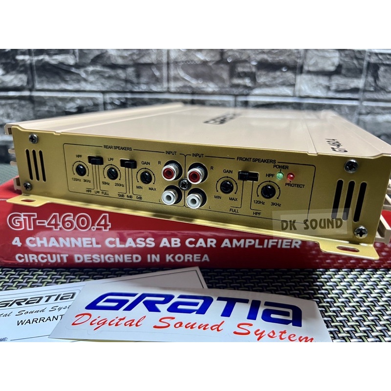 เพาเวอร์แอมป์ Class AB ขับเสียงกลาง แหลม GT-460.4 500w แบรนด์ GRATIA AB 4ch power amp เครื่อง ...