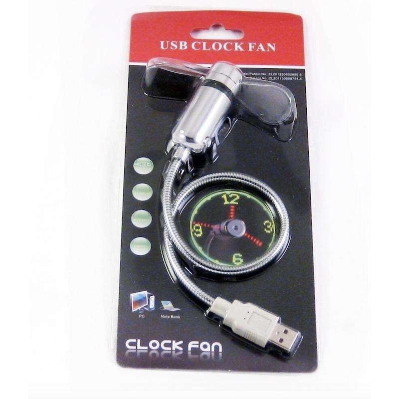 Multipurpose Mini USB Powered LED Cooling Flashing Real Time Display Function Clock Fan best ...