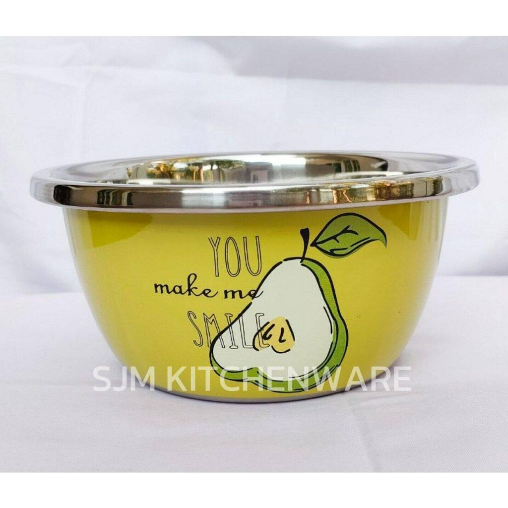 กะละมังเกาหลี กะละมังเคลือบ กะละมังแสตนเลส ขนาด 18, 20, 22, 24, 26, 28, 30, 32 cm | Shopee Thailand