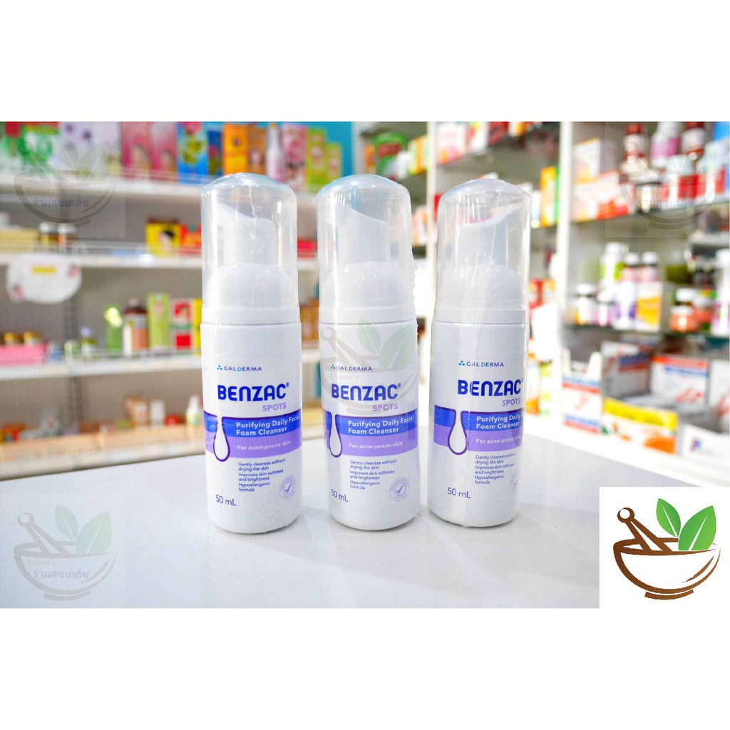 Benzac Spots Foam Cleanser ผลิตภัณฑ์ล้างหน้า แอคแน่สกิน 50มล | Shopee ...