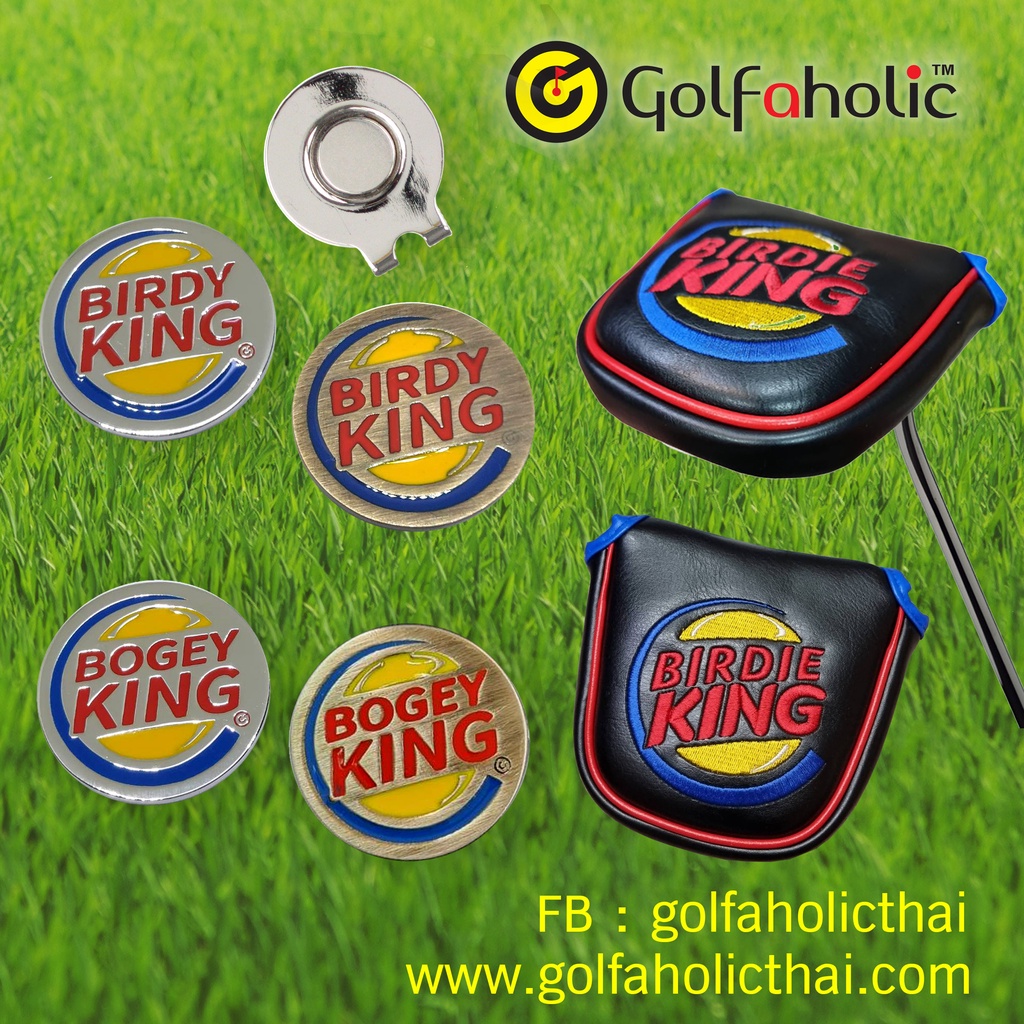 Golf Ball Marker BOGEY KING BIRDY KING Golfaholic Magnetic Hat Clip ...