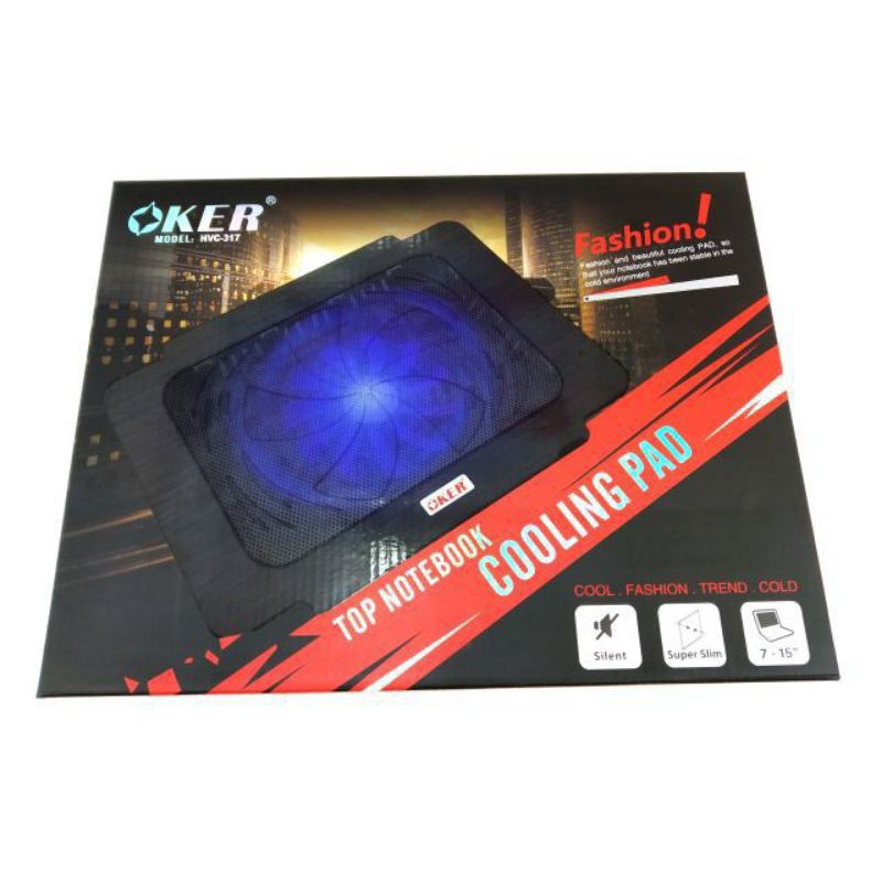 OKer พัดลมโน๊ตบุ๊ค พัดลมรอง โน๊ตบุ๊ค Cooling Notebook รุ่น OKer H -317 ...