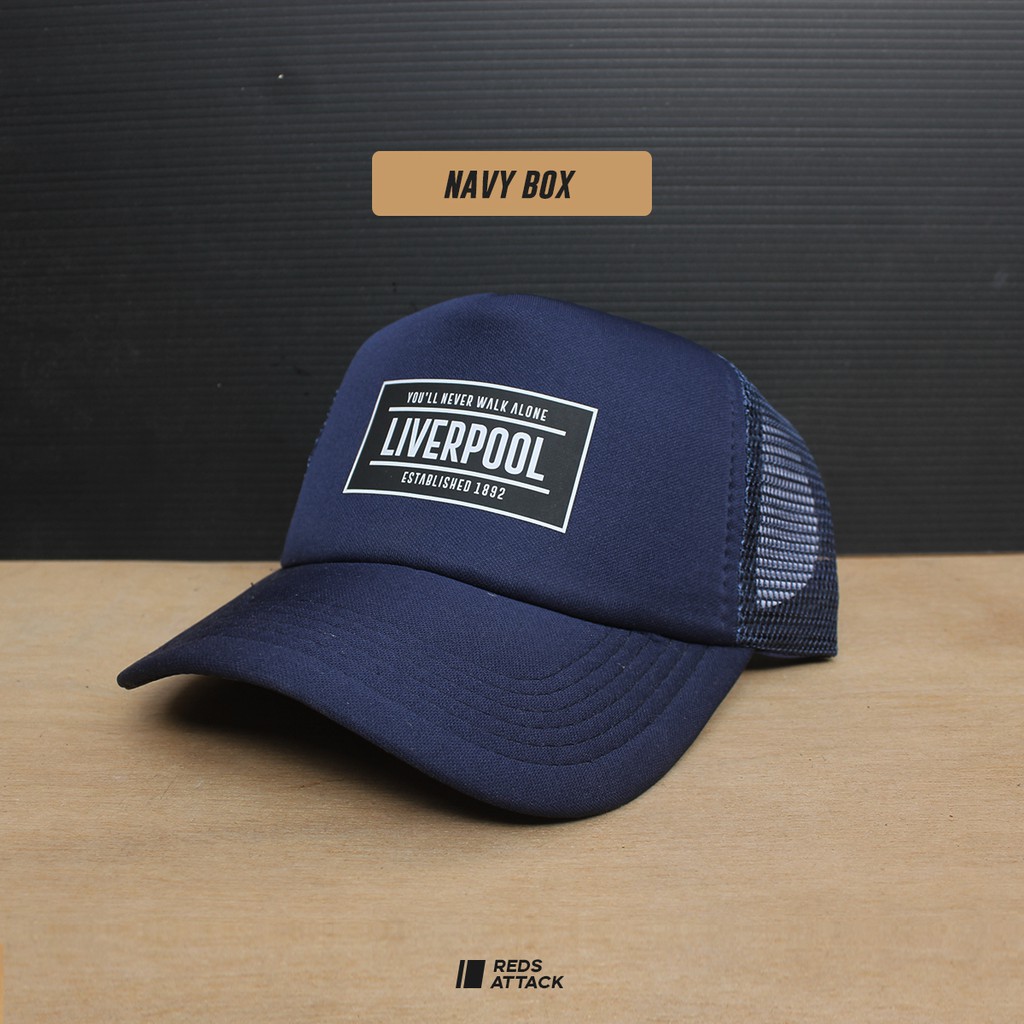 Liverpool HAT FC Trucker HAT LFC สีกรมท่า (กล่อง HAT LFC) | Shopee Thailand