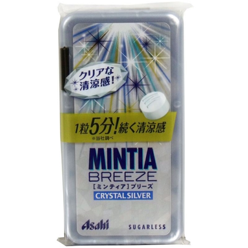 Asahi Mintia Breeze Crystal Silver 30 เม็ด ไม่มีน้ำตาล sugarless 1เม็ด เย็นสดชื่นนานไป5นาที ...