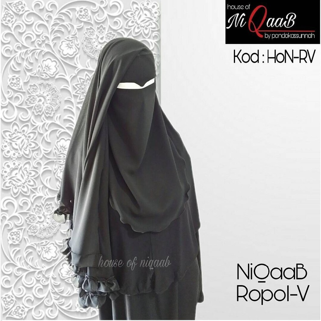 Niqab V Ruffles - Burqa / purdah / niqab sunnah Forehead V labuh ผ้า ...