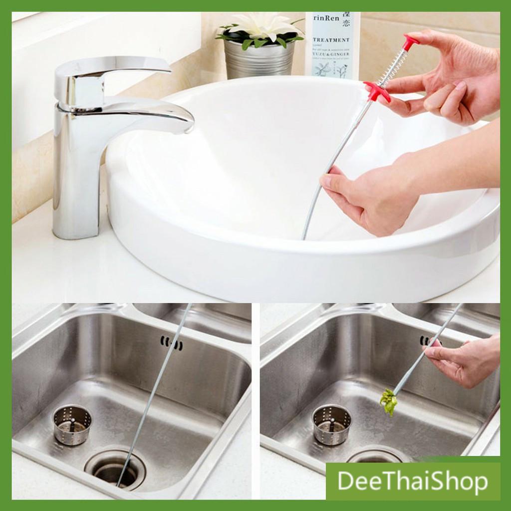 DeeThai งูเหล็กทะลวงท่อตัน แก้ท่อตัน สปริงทะลวงท่อตัน งูเหล็ก (ยาว60 ...