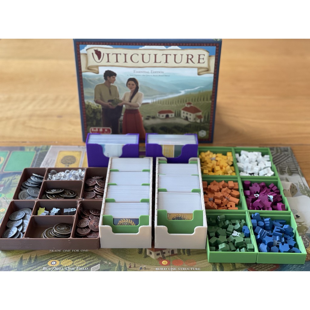 Tidy Insert เกม Viticulture Essential Edition + expansions (Tuscany EE, Visit from Rhine Valley ...