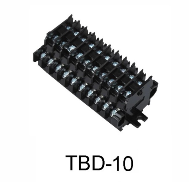 เทอร์มินอล TBD-10 10A/600VAC (1แถว/10ชิ้น) เทอร์มินอล 2ชั้น TBD-10 พร้อมฝาปิดท้าย Terminal Block ...
