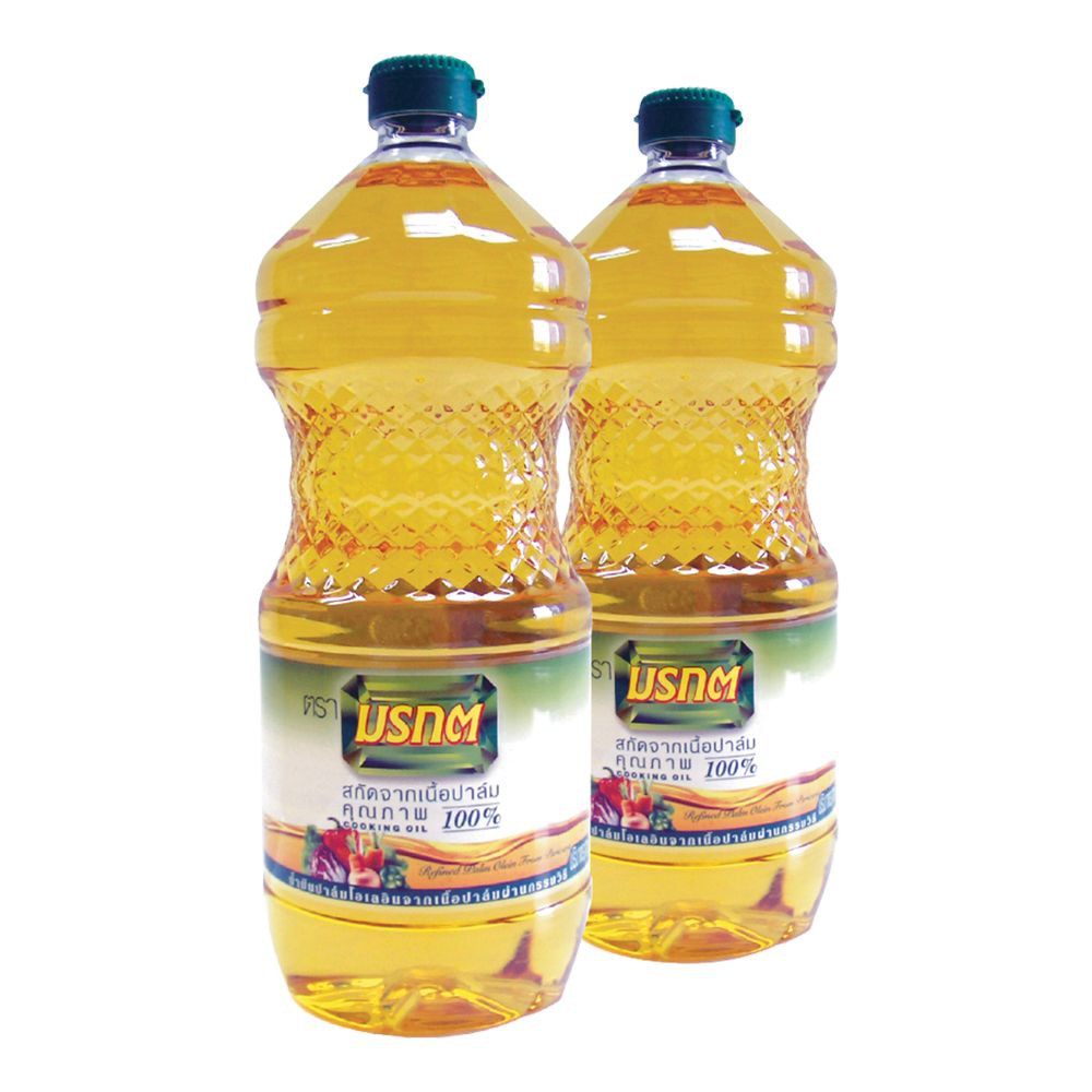มรกต น้ำมันปาล์ม 2 ลิตร x 2 ขวด Morakot palm oil, 2 liters x 2 bottles ...