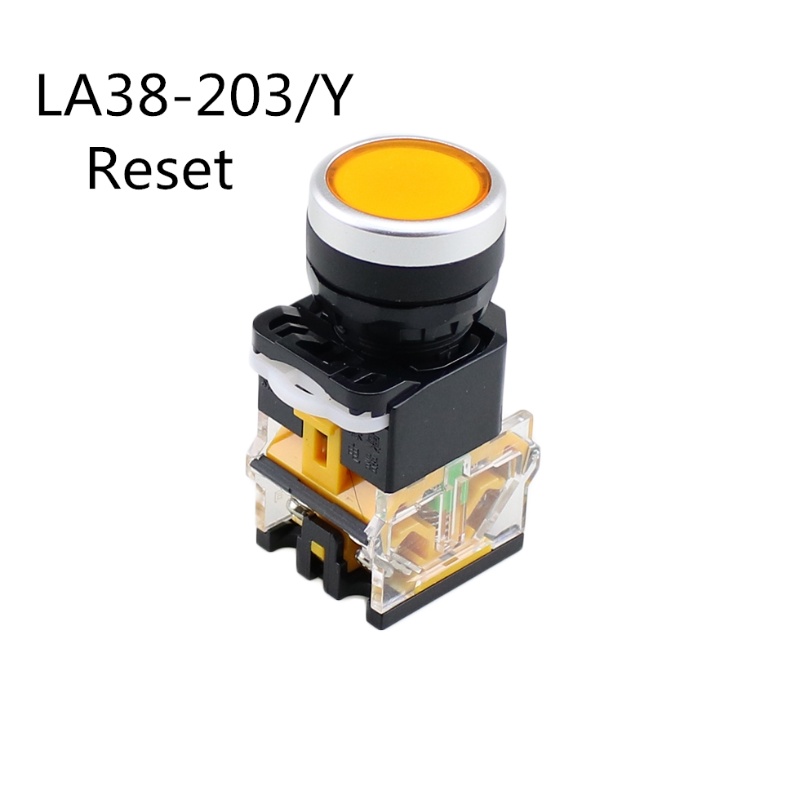 สวิตช์ปุ่มคู่รีเซ็ต สีแดง สีเขียว พร้อมไฟ la38 หัวแบน 22 มม. 1 ชิ้น | Shopee Thailand