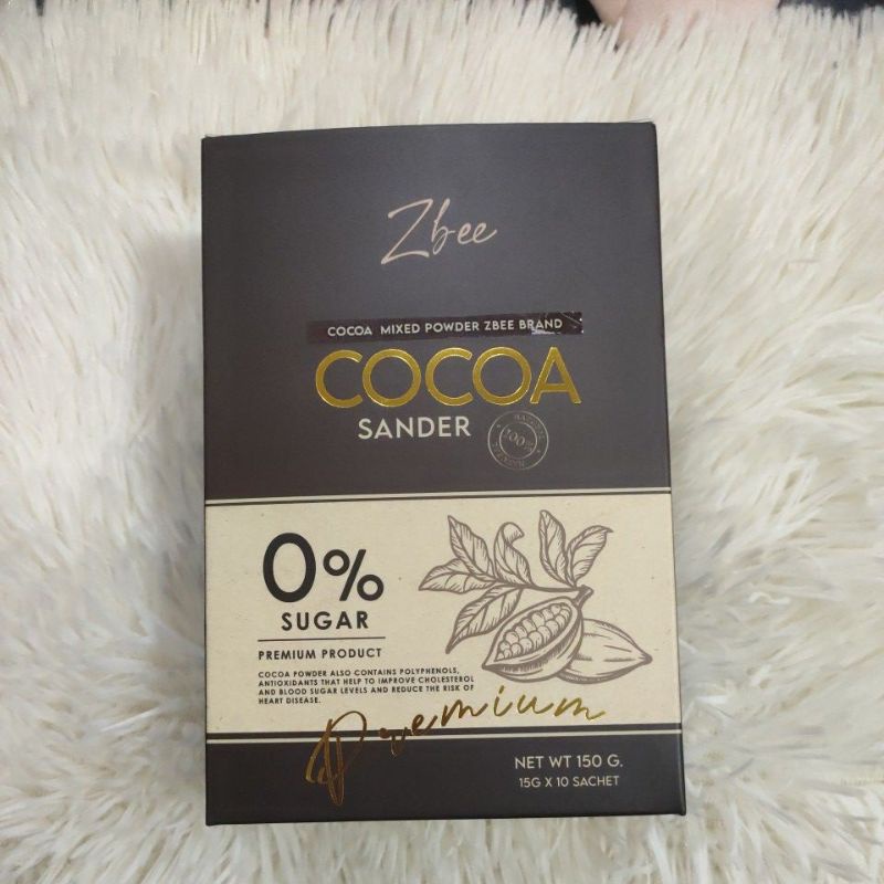 Z bee Cocoa sander โกโก้พรีเมี่ยม น้ำตาล 0% กล่องละ 10 ซอง | Shopee ...