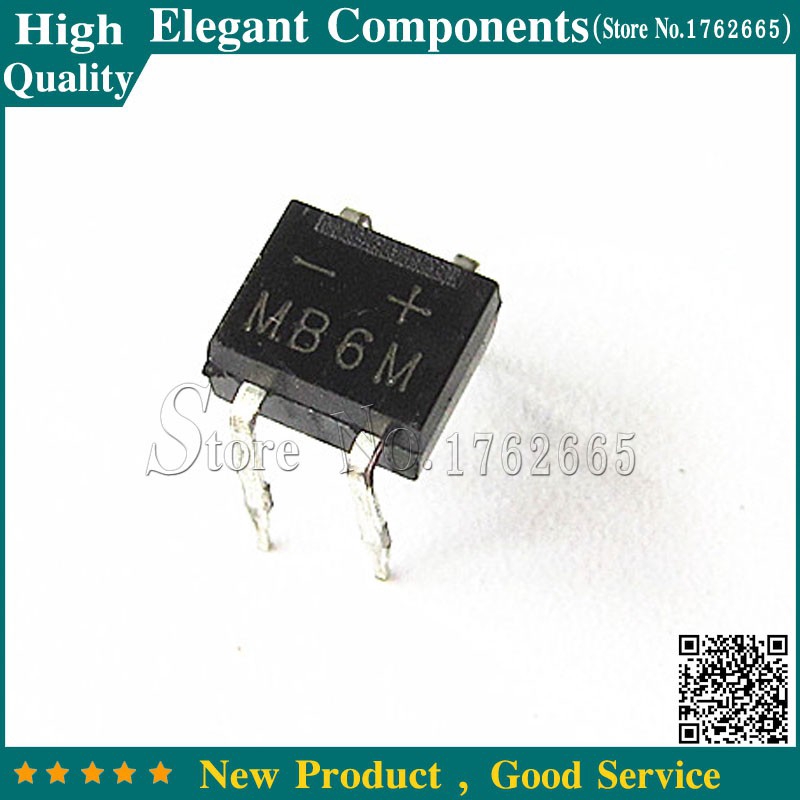 50PCS MB6M 600V 0.5A dip-4 rectifier diode bridge free shipping ...