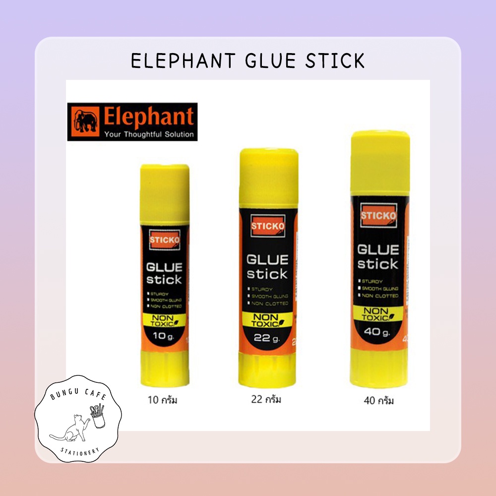 Elephant Sticko Glue Stick 10g.-22g.-40g. // ตราช้าง กาวแท่ง ขนาด 10 ...