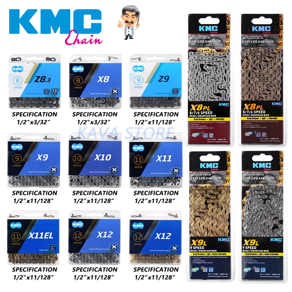 Kmc โซ่ X8 X9 X10 X11 X12 HV408 Z8.3 X8PL Z9 X9L X11EL จักรยาน 116L/118L/126Links MTB/Road ...