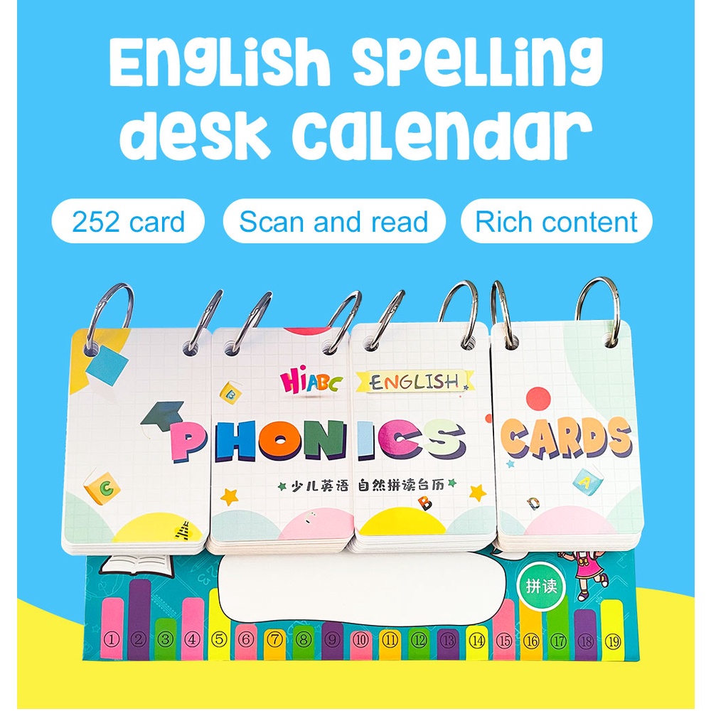 English Phonics Calendar Word Card FlashCards Kids Toy Education อนุบาล ...