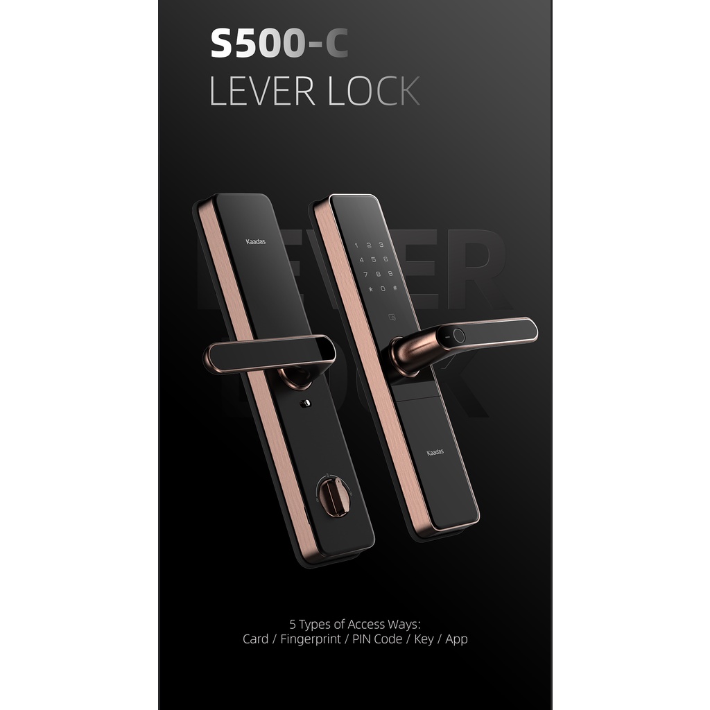 Kaadas S500-C Lever Smart lock (Black) | Shopee Thailand