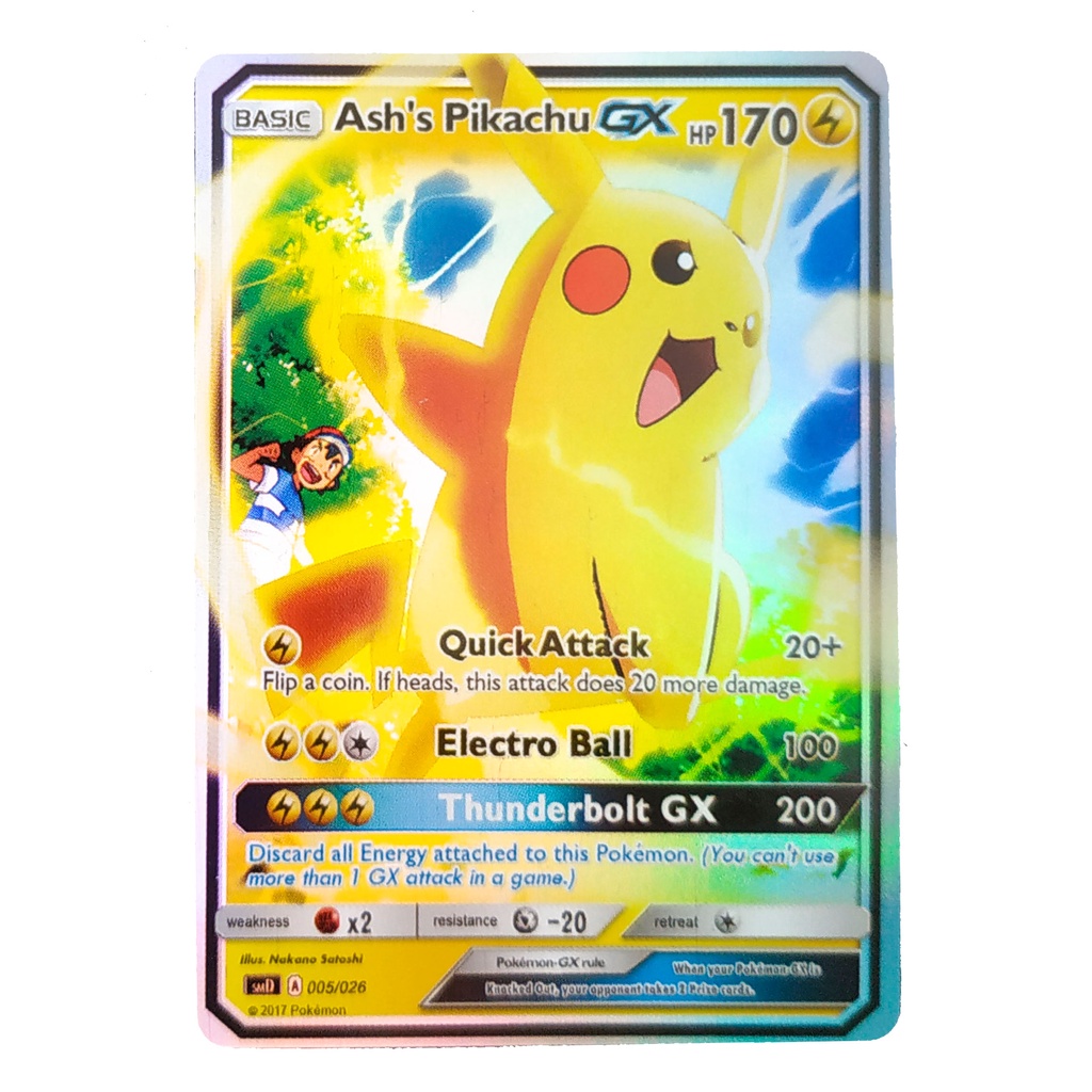 Ash's Pikachu GX 005/026 พิคาชู Card Pokemon Card Shining Series ภาษา ...