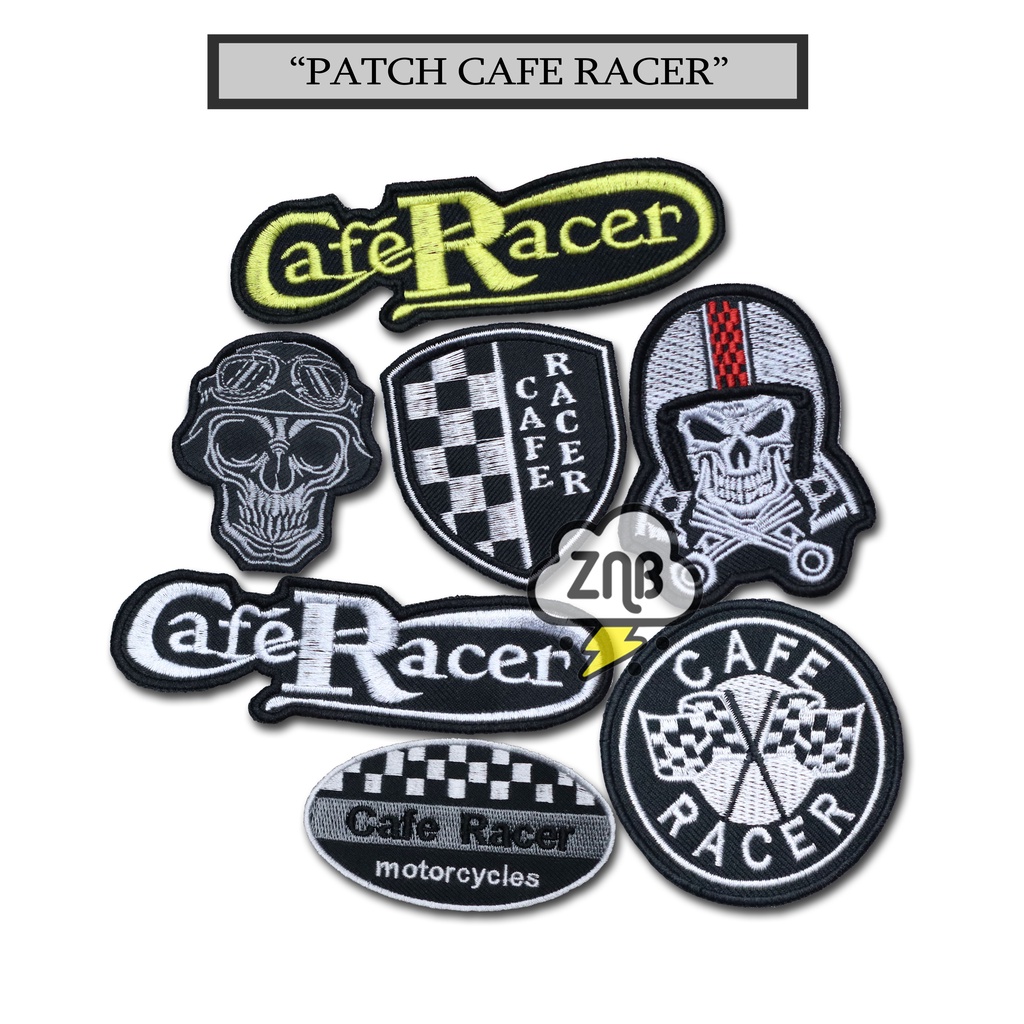 Racer CAFE PATCH EMBROIDERED PATCH MOTORCYCLE PATCHES SEWING EMBLEMS ...
