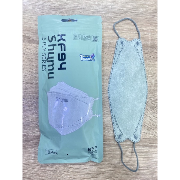 Shumu KF94 หน้ากากอนามัย 5 ชั้น 10 ชิ้น / แพ็ค ฟรีตัวล็อกแมส 1 ชิ้น ...