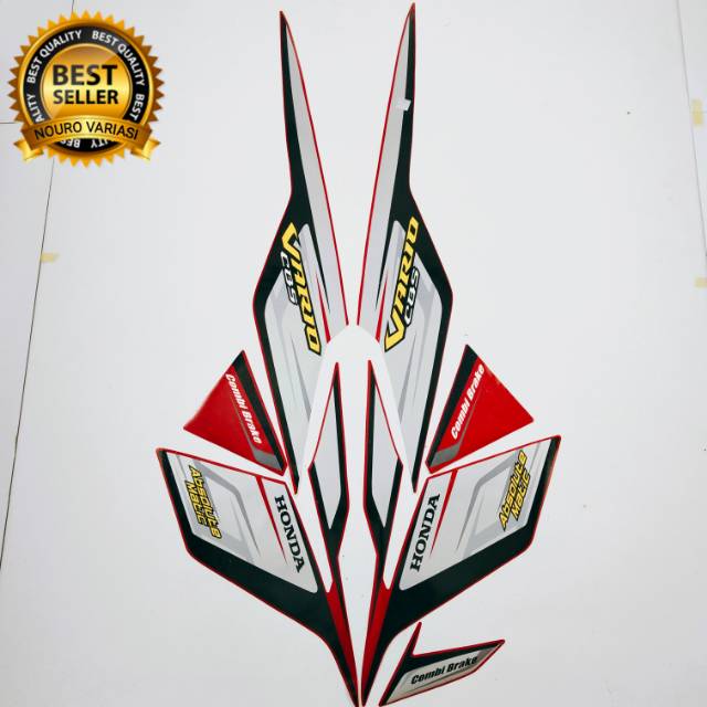 MERAH Honda vario cbs 110 คาร์บูเรเตอร์ 2009 แถบมาตรฐานสีแดง สติ๊กเกอร์ ...