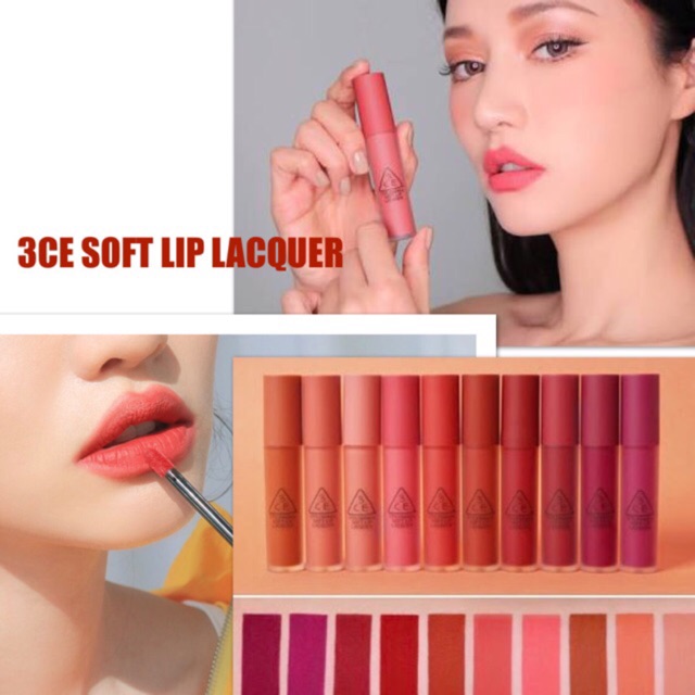 💋 3CE SOFT LIP LACQUER | Shopee Thailand