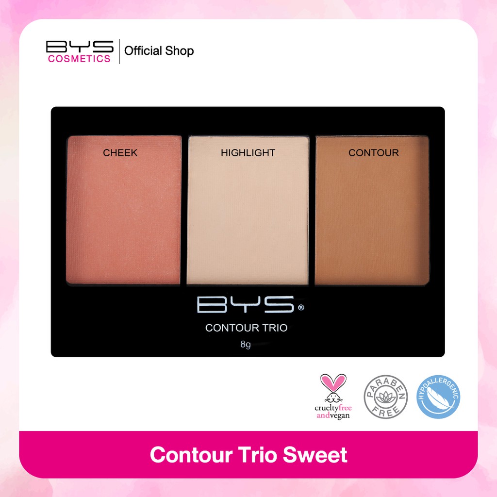 BYS Cosmetics Contour Trio Sweet (คอนทัวร์, เฉดดิ้ง, ไฮไลต์หน้า ...