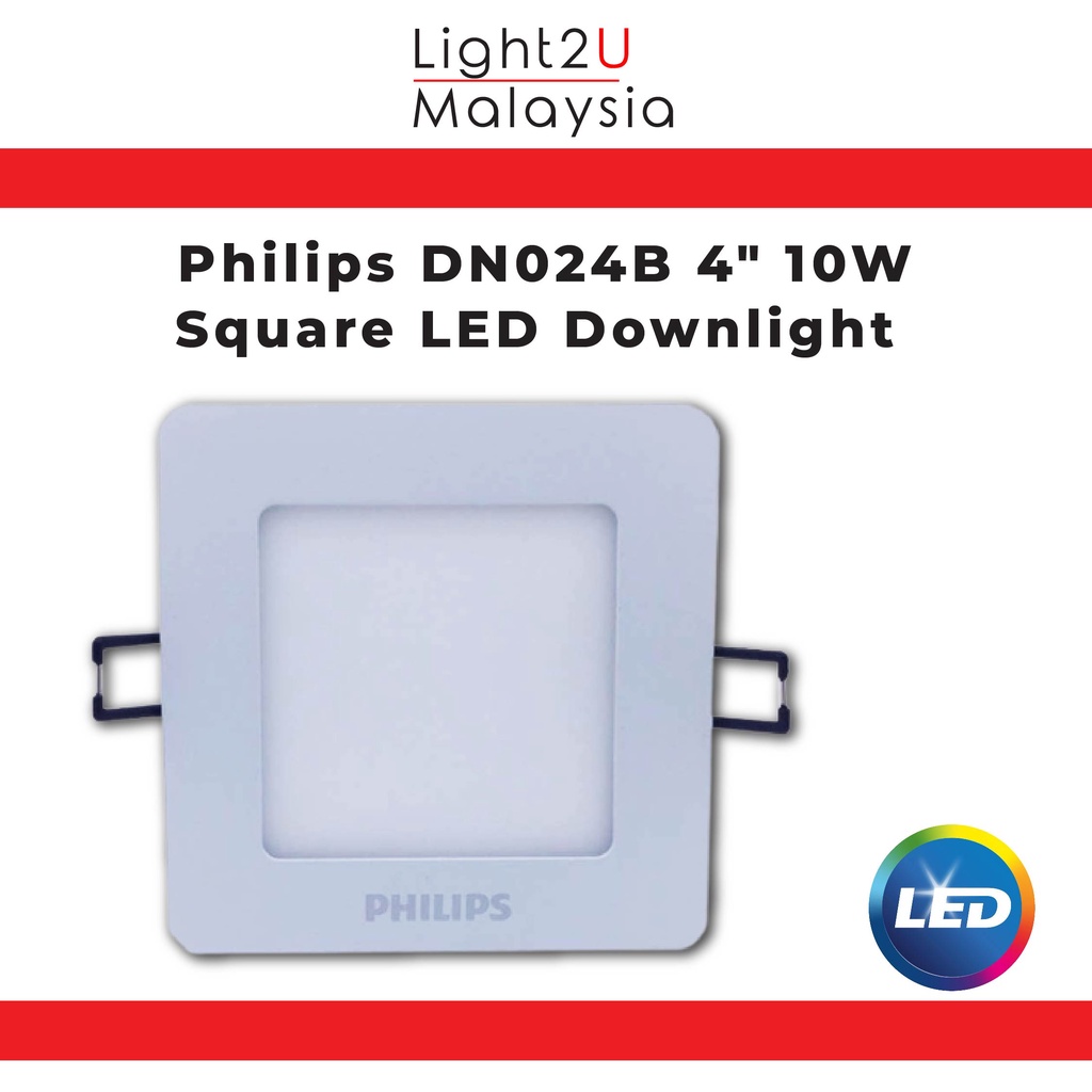 Philips ไฟดาวน์ไลท์ LED DN024B 4 นิ้ว 10W SQ 3000K(WW) 4000K(NW) 6500K ...