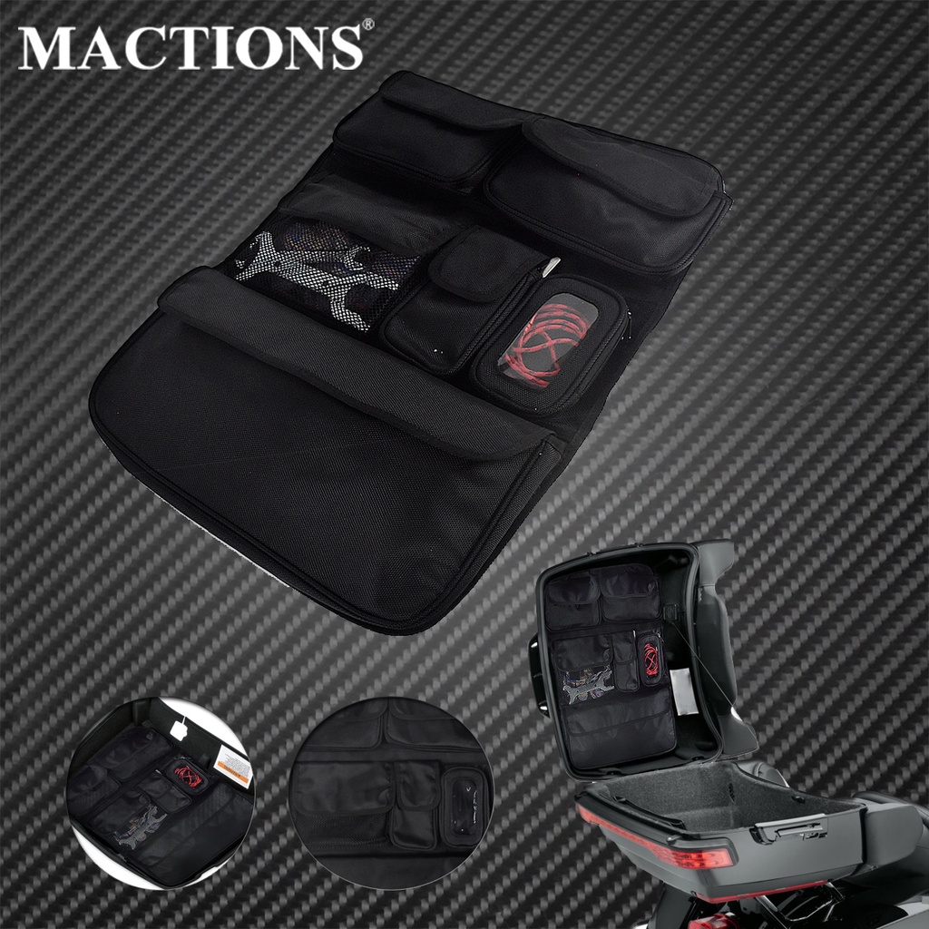 Motorcycle Tour Pak Luggage Organizer Lid Storage Saddle Bag Black For ...