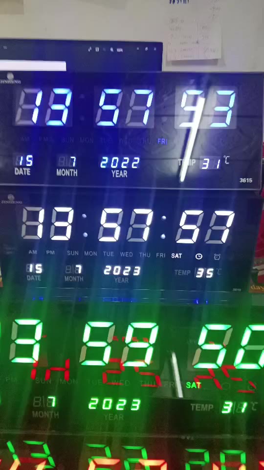 นาฬิกาดิจิตอลรุ่นใหม่ LED JH-3615 แขวนติดผนัง Number Clock แขวนผนัง ...