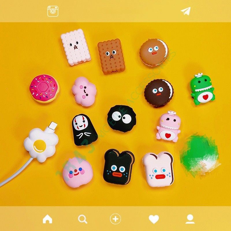 Supercase🧸Food Cable bite Cable protector ตัวกันหัก ลายขนม ลายอาหาร | Shopee Thailand