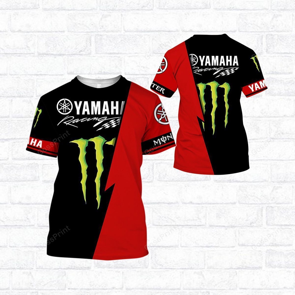 เสื้อยืด พิมพ์ลาย Yamaha MotoGP Factory Racing Monster Sponsor BSB SBK ...
