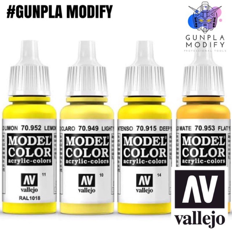 Vallejo Model Color สีอะคริลิคสูตรน้ำ Lemon Yellow, Light Yellow, Deep ...