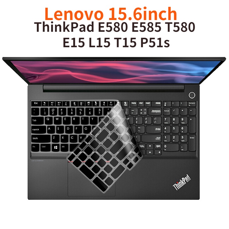 ฟิล์มซิลิโคนป้องกันคีย์บอร์ด 15.6 นิ้ว สําหรับ Lenovo ThinkPad E580 E595 P52 E585 L590 E15 L15 ...