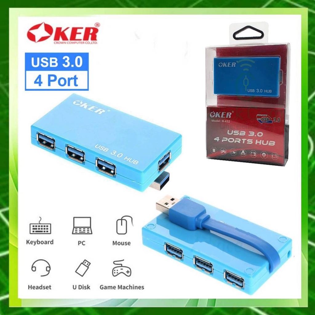 OKER 4 Port USB HUB Ver. 3.0 รุ่น H-432 | Shopee Thailand
