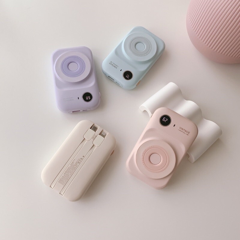 MAOXIN VINTAGE 10,000 mAh รองรับไวเลสชาร์จ / สายในตัว iphone / typeC | Shopee Thailand