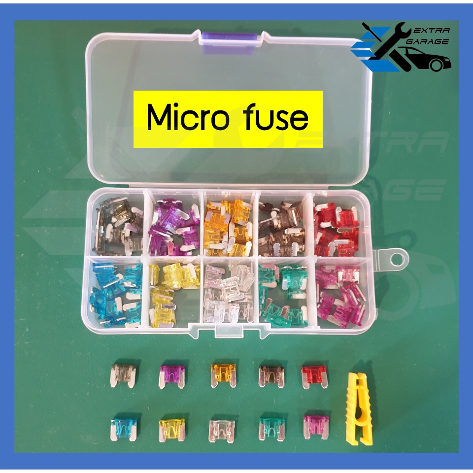 ฟิวส์รถยนต์ 50ตัว Micro fuse/Micro2 fuse/Mini fuse/Regular fuse 2A/3A ...