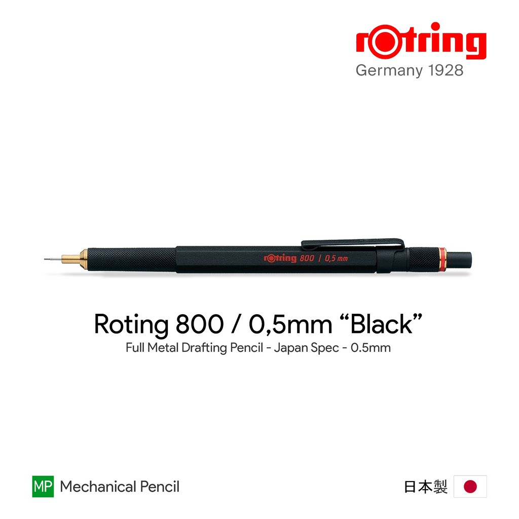 Rotring 800 "Black" 0.5mm Drafting Pencil - ดินสอกดรอตติ้ง 800 0.5 มม. ...
