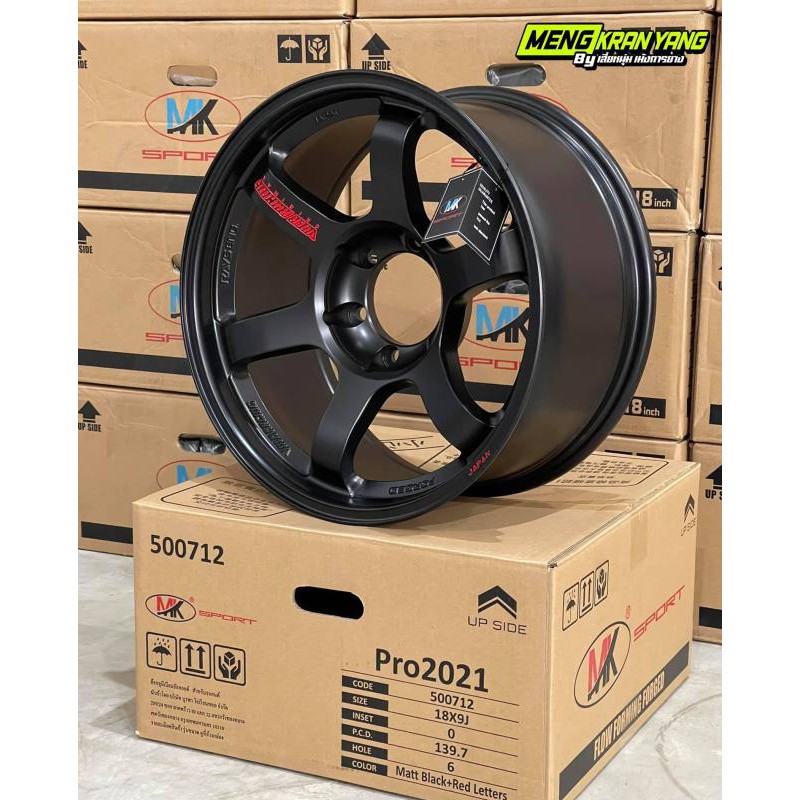 ล้อแม็กใหม่ - TE37 SUV 2021 หยดแดง ล้อเบา - งาน MK - สีดำ ขอบ18 - ( 18 x 6 รู ) หน้ากว้าง 9 x 9 ...
