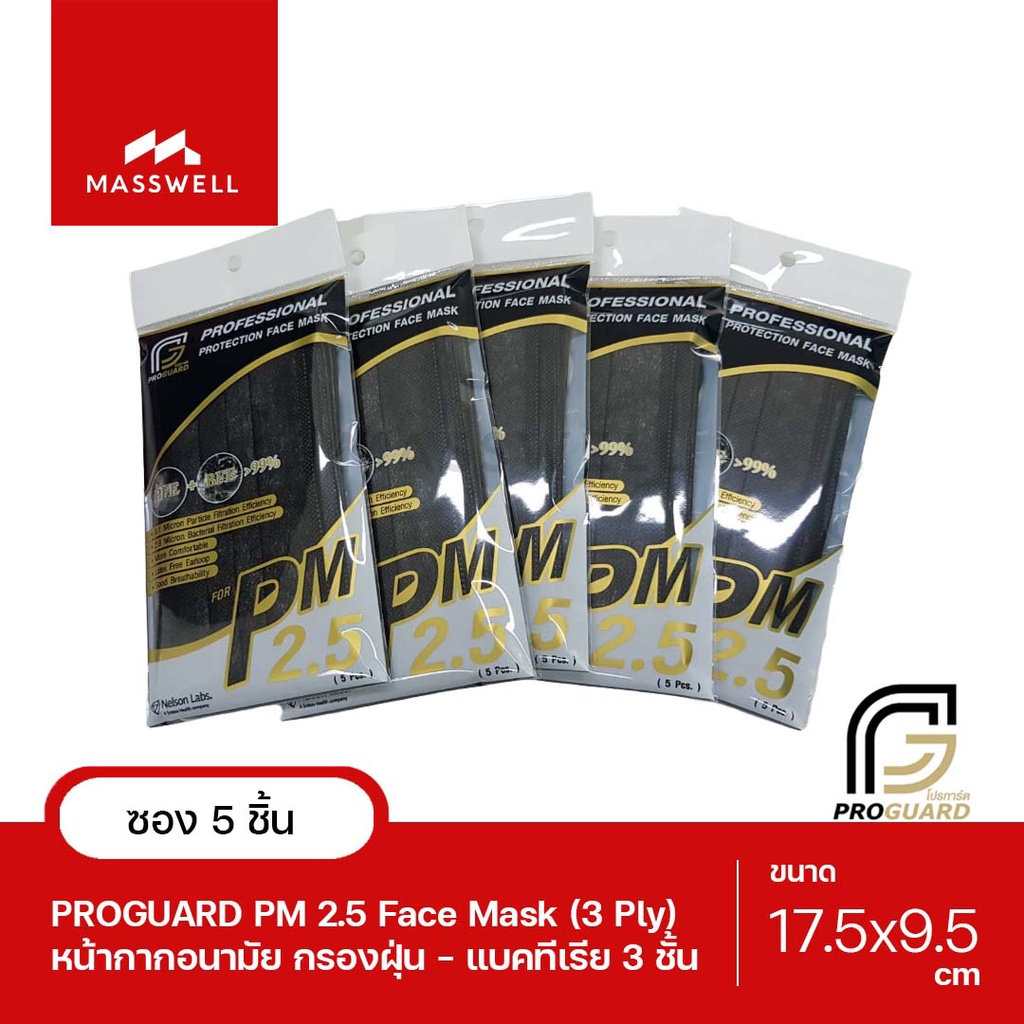 ProGuard หน้ากากกันฝุ่น ป้องกัน PM2.5 - 5 ชิ้น [NS-PG05-P] | Shopee ...