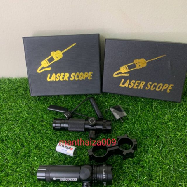 เลเซอร์ติดปืนยาวของแห้ laser scope สีเขียว ปรับ นอก(สินค้เกรดสูงAAA รับ ...