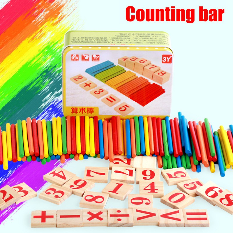 ไม้นับเลขเด็ก หลายสี Mathematical Educational Stick Mathematics Kids ...