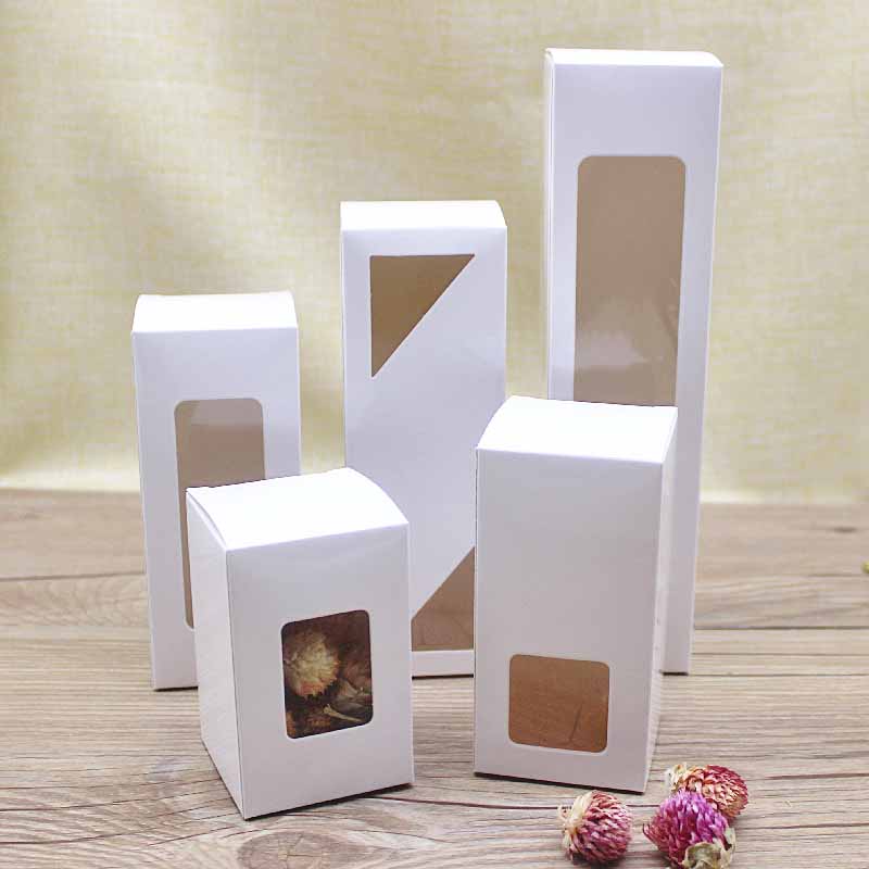 กล่องกระดาษ สีขาว หลายขนาด 5x5x20 ซม. สําหรับใส่ของขวัญ คุกกี้ ของเล่น ...