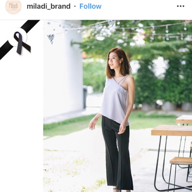 กางเกงขายาว ผ่าข้าง miladi brand (ลด70%) | Shopee Thailand