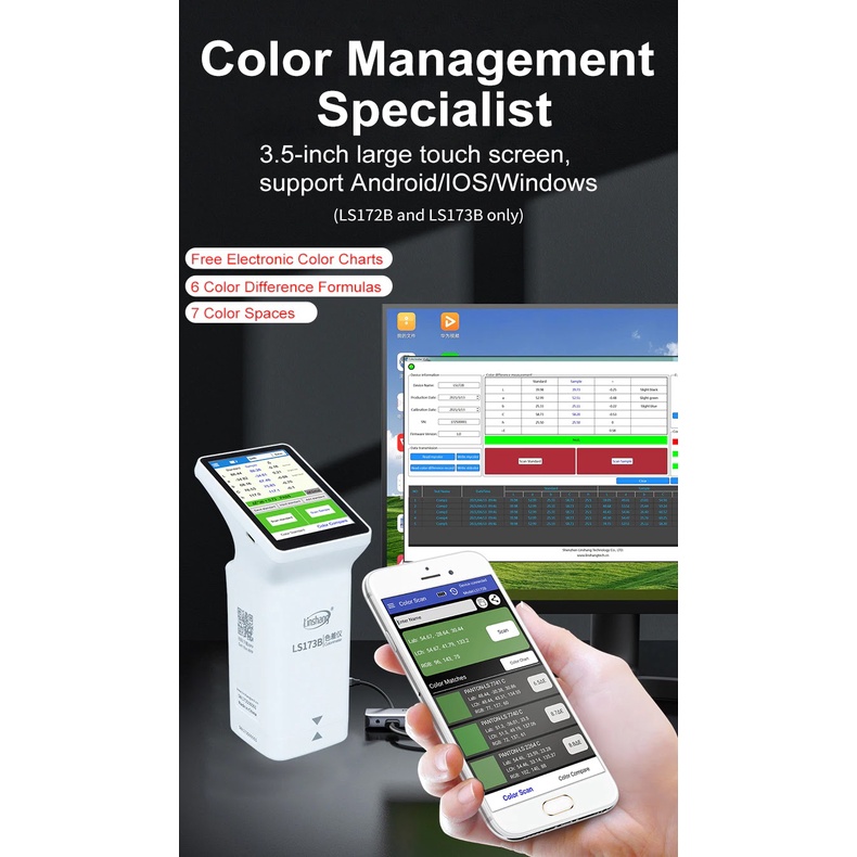 Linshang LS170 LS171 LS172 LS173 Colorimeter Color Analyzer Meter for ...